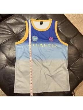 Disney | Shirts | Disney Atlantis Kida Men Jersey S Blue Ombre Logo ...
